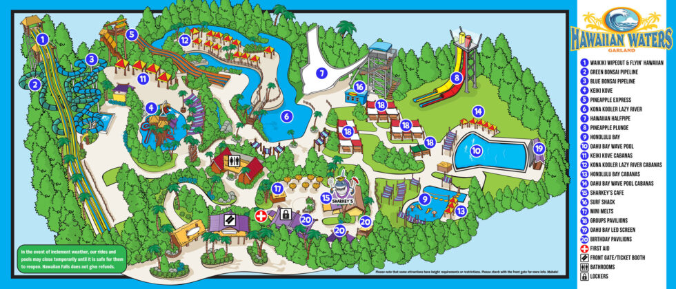 Park Map | Hawaiian Waters The Colony and Garland